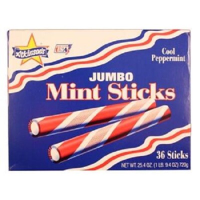 Atkinson's Jumbo Mint Sticks Cool Peppermint Flavor Candy | 36 Sticks ...