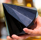 150MM Black Tourmaline Schorl Crystal David Hexagon Pyramid Diamond ...