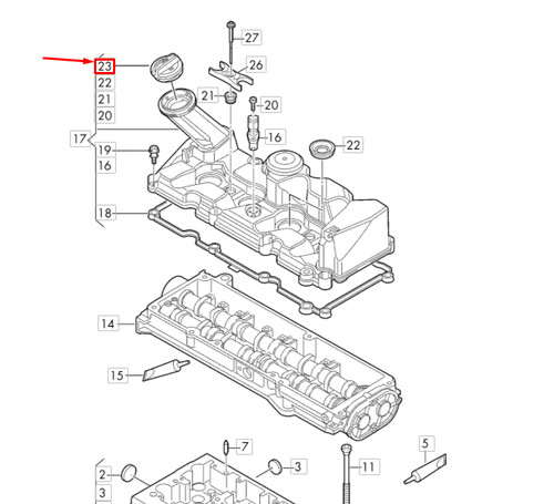 2006-2016 VOLKSWAGEN Crafter SZ MK2 Oil Filler End Cap | 06K103485D ...