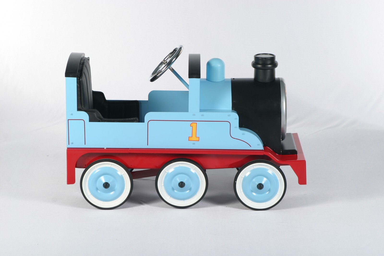 Blue Classic Vintage-Style Metal Train Pedal Car - Full Size Perfect ...