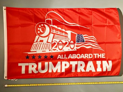 DONALD TRUMP FLAG *FREE SHIP USA SELLER!* Trump Train Red 2020 Sign ...
