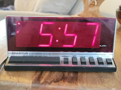 Vintage Spartus Electronic Digital Alarm Clock No. 1150 Large Display ...