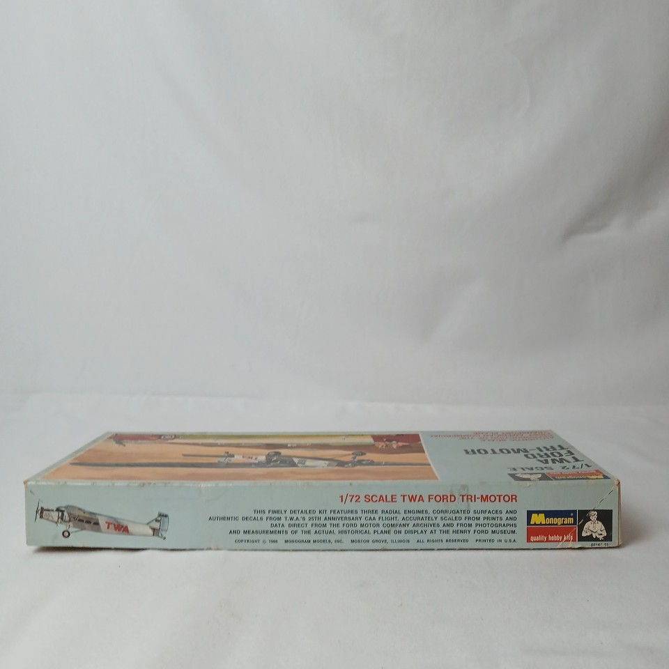 Monogram TWA Ford Tri-motor Model Kit 1:72 incomplete use for parts ...
