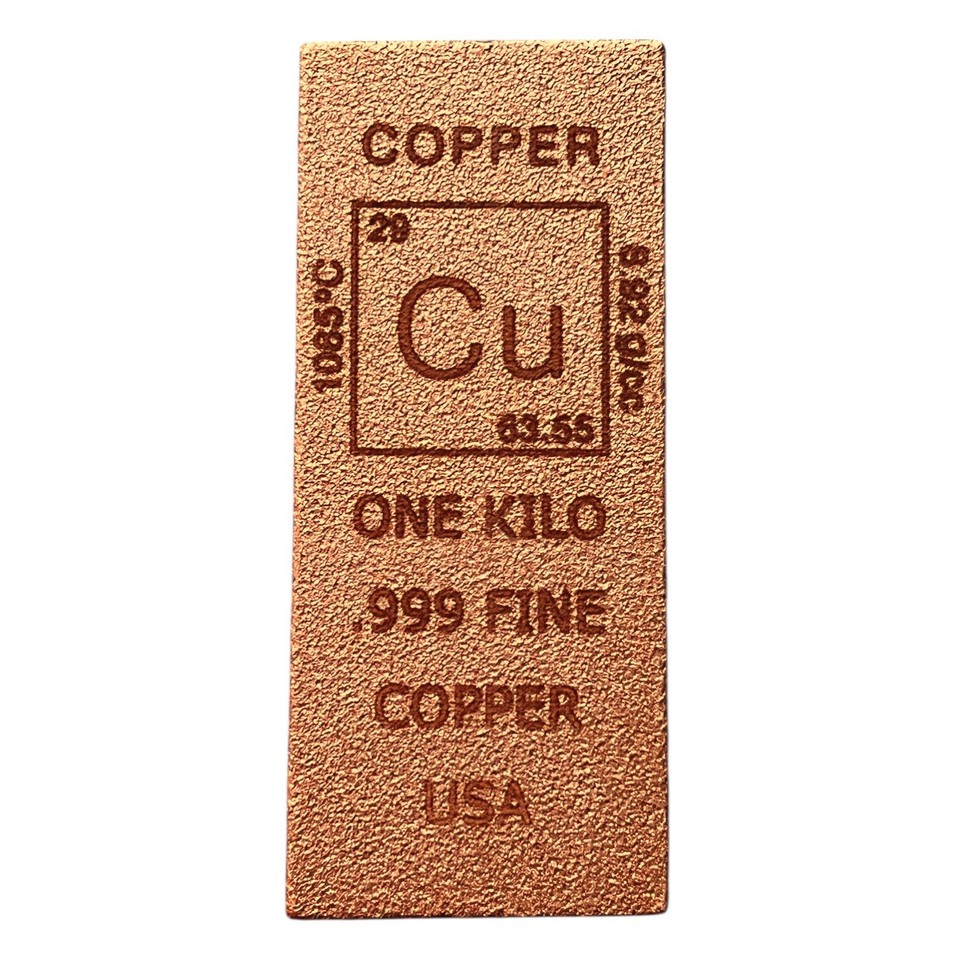 5 PACK of 1 (One) Kilogram Kilo .999 Copper Bullion Bars - Textured | eBay