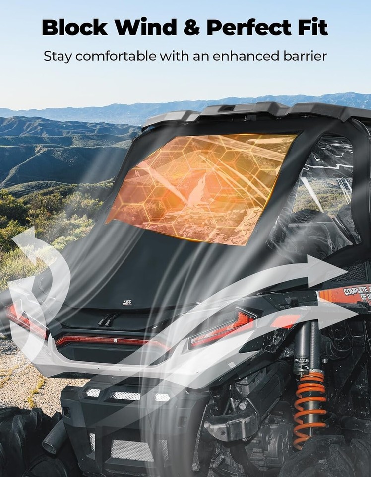 For Polaris RZR XP 1000/4 2014-2023 Rear Soft Window Windshield Cargo ...