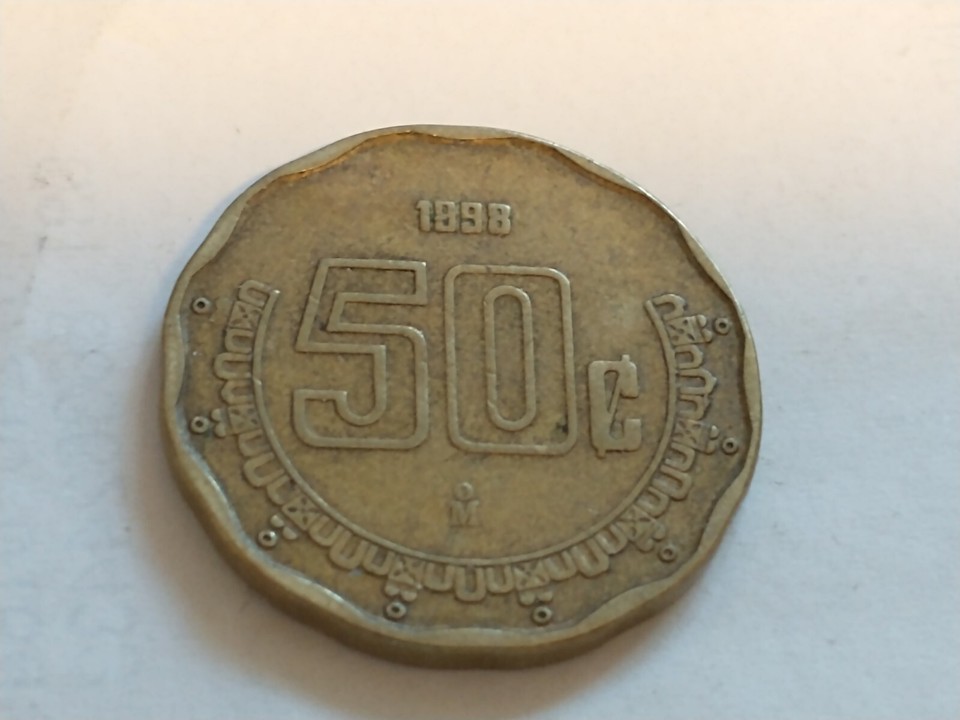 Error Coin Mexico 50 Centavos Small Extra Metal on date 1988 Old ...