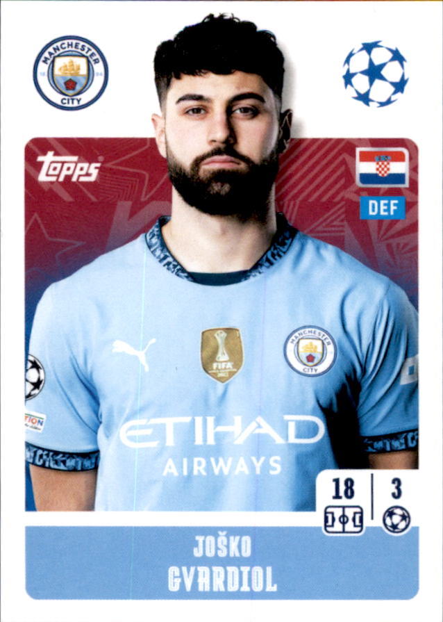 Champions League Sticker 24/25 - 276 - Josko Gvardiol - Manchester City ...