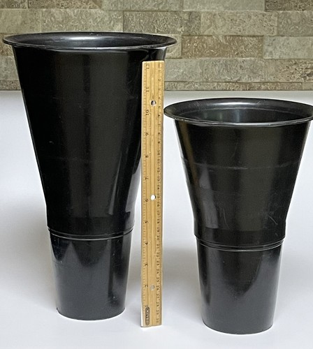 Florist Plastic Display Buckets Set Market Flower Shop Black 13” & 10 ...