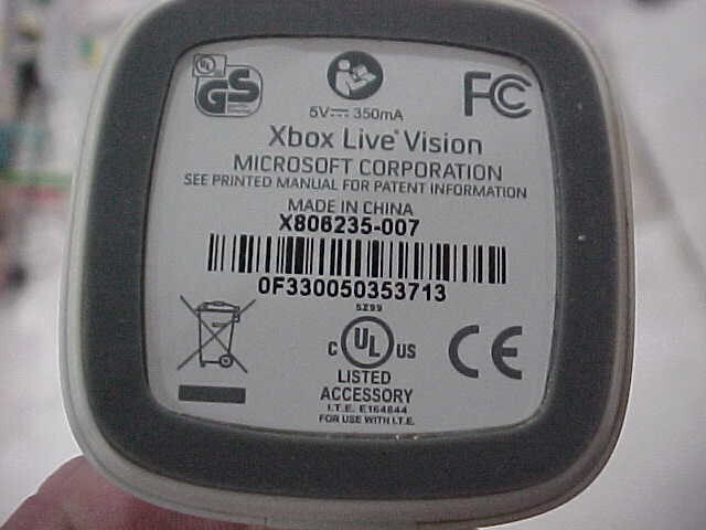 Xbox 360 Live Vision Camera OEM Microsoft Official USB White Webcam ...