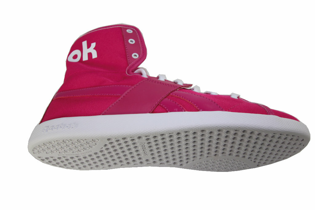 Reebok Women's Top Down Pink Hi Top Canvas Fashion Sneakers Size 8.5 M ...