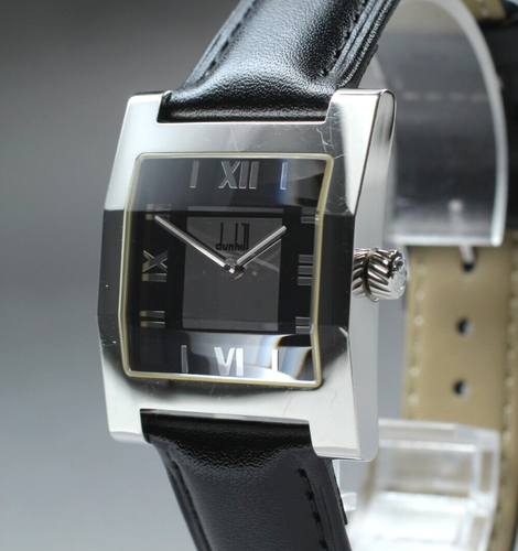 [N MINT] DUNHILL DUNHILLION 8022 Black Dial Facet Quartz Unisex Watch ...