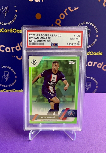 2022-23 Topps UCC Kylian Mbappe PSG Neon Green Foil /199 PSA 8 | eBay