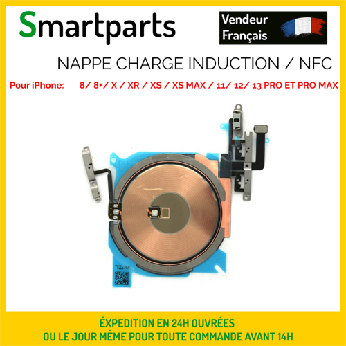 NAPPE CHARGE INDUCTION / NFC POUR IPHONE 8/X/XR/XS/11/12/13 MINI,MAX ...