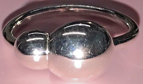 PANDORA | LIQUID SILVER DOUBLE BUBBLE RING NEW 190701 RARE RETIRED 925 ...