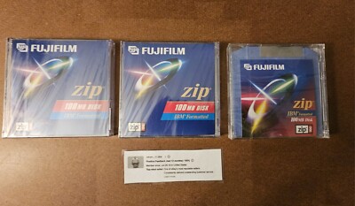 Fujifilm Zip Disk 100 MB IBM Formatted New Sealed Lot Of 3 | eBay