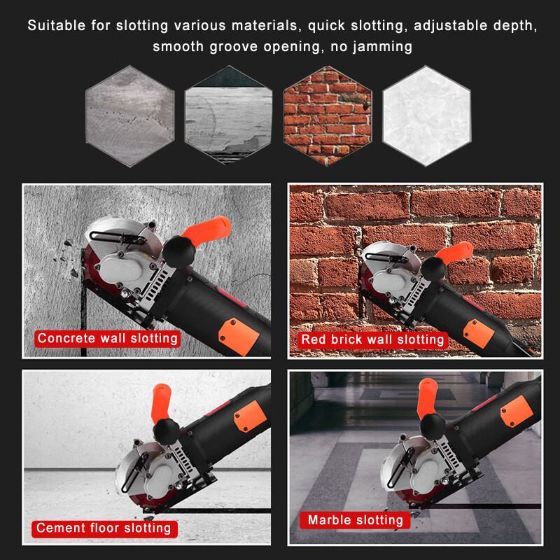 Electric Wall Chaser 220V Groove Steel Concrete Cutting Slotting ...