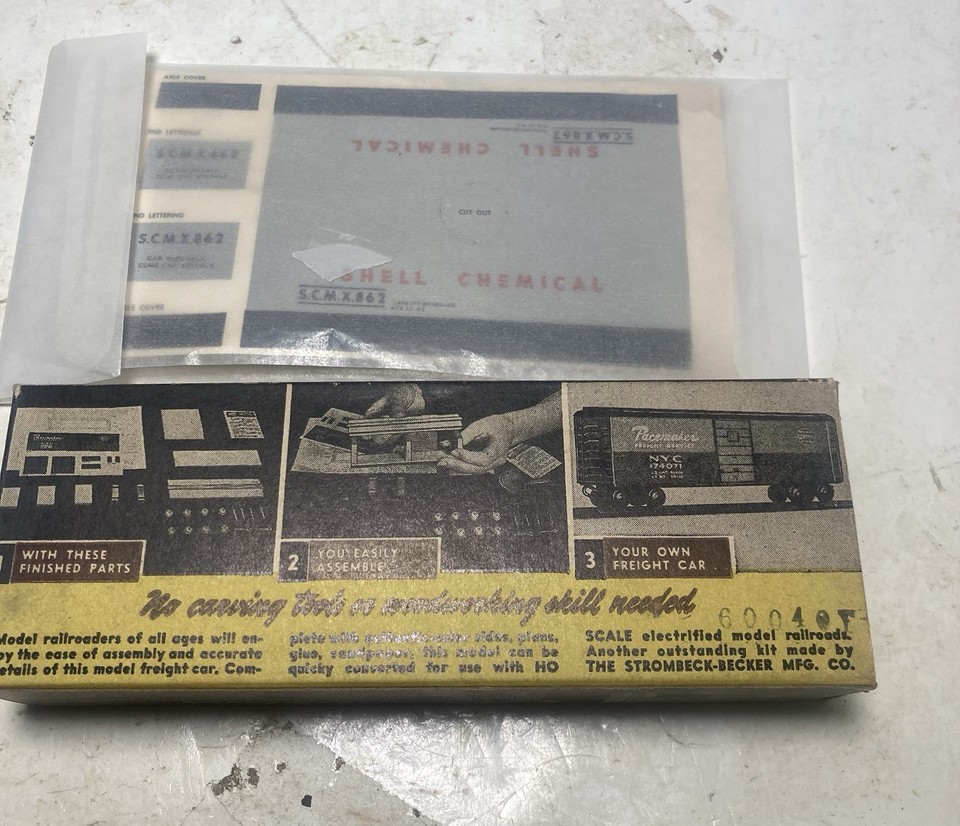 STROMBECKER HO GAUGE SCALE MODEL SHELL CHEMICAL TANK CAR R-31 WOOD TOY ...