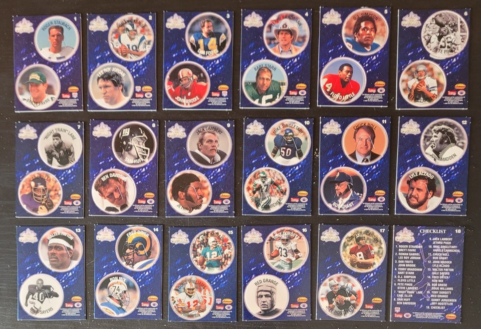 1994 TED WILLIAMS CARD COMPANY COMPLETE FOOTBALL POGS SET - 18 INTACT ...