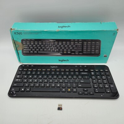 Logitech K360 (920-004088) Wireless Keyboard w/ USB Dongle Receiver | eBay