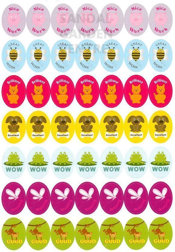 1000 Children's Reward Stickers Chart Kids | Grelly UK