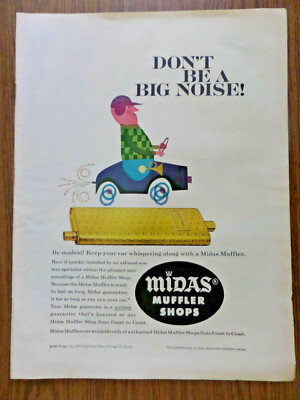 1960 Midas Muffler Shops Ad Don't be a Big Noise | eBay