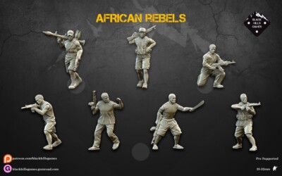 Black Hills Games Modern African Rebels Militia Set Miniature Spectre ...