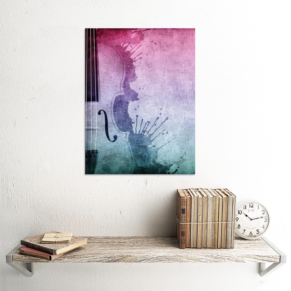 MUSIC PAINTING STRING SECTION CELLO VIOLIN PAINT SPLASH ART PRINT ...