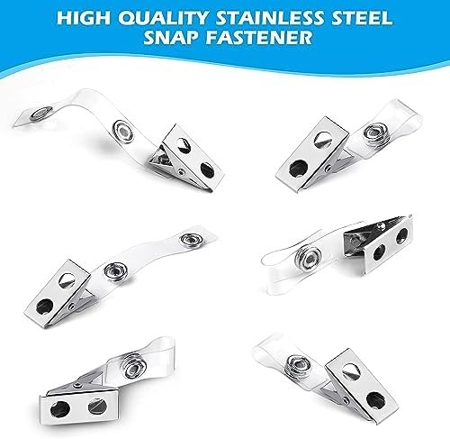 30 Pack Metal Badge Clips with Clear PVC Straps for ID Cards | eBay