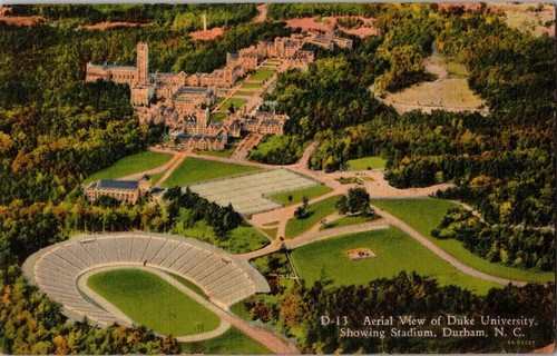 postcard Aerial View Duke University Showing Stadium Durham North ...