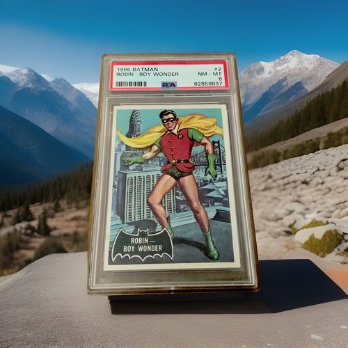 1966 Topps Batman Black Bat Card # 2 ROBIN THE BOY WONDER - PSA 8 NM ...