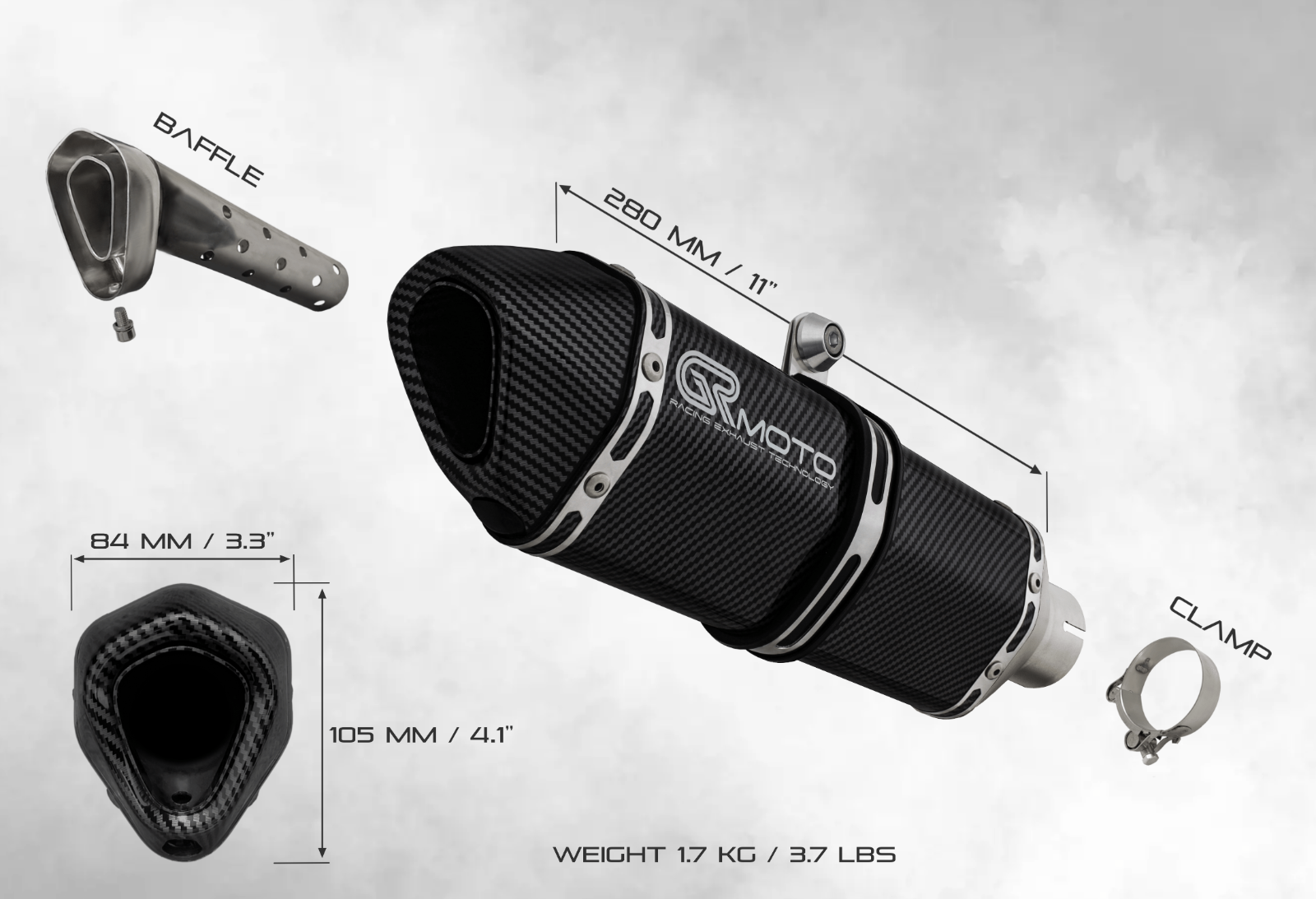 Exhaust for Lexmoto LXR 380 2019-2024 GRmoto Carbon | eBay UK
