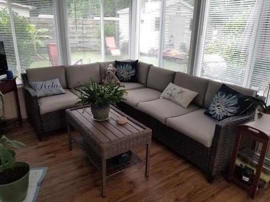 Hampton Bay Rectangular Wicker Outdoor Patio Coffee Table - 6517148B5 ...