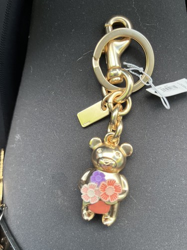 Coach Flower Garden Bear Bag Charm Key Chain in Gold Multi CH845 RARE for sale online | eBay