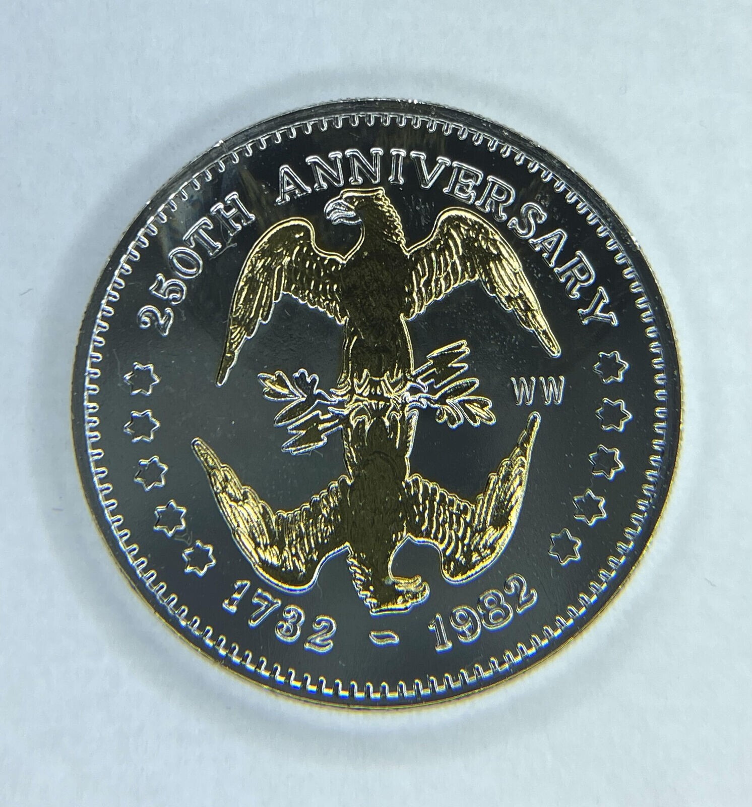 1982 George Washington 250th Anni Double Eagle Commem Gold Gilded Coin ...