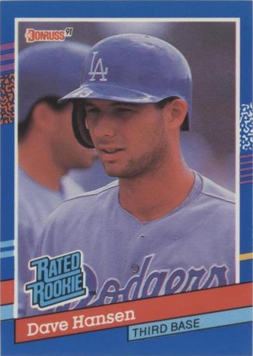 1991 Donruss - Rated Rookie Dave Hansen #45 Yellow Pattern on Card ...
