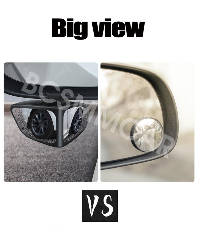 360° Rotatable Car Blind Spot Mirror Glass Convex Side Rear View ...