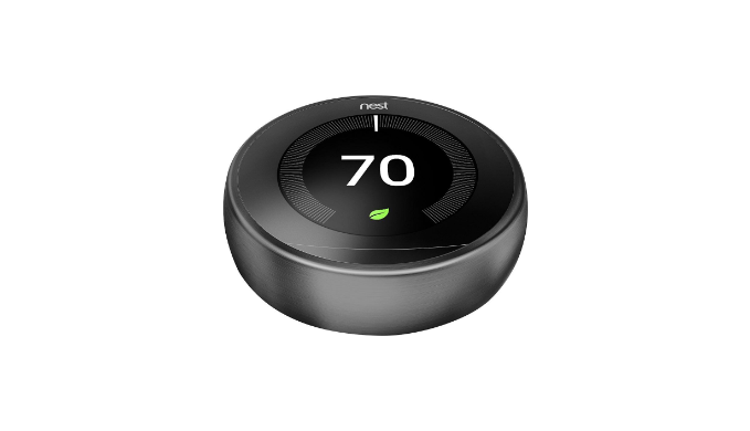 Black Google Nest 3rd Generation Learning Programmable Thermostat Kit ...