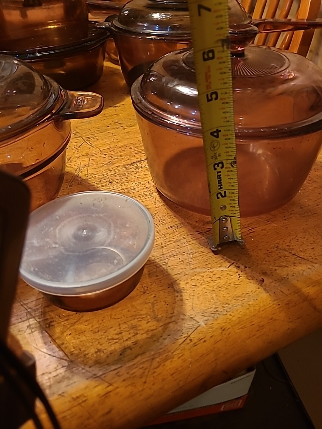 Vintage Visions Cookware Amber Glass Set Pans Lid 10pc Corningware ...