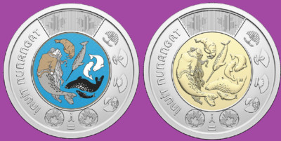 Set 2024 Canada Celebrate Inuit Nunangat COL & NCol Two Dollar Toonie ...