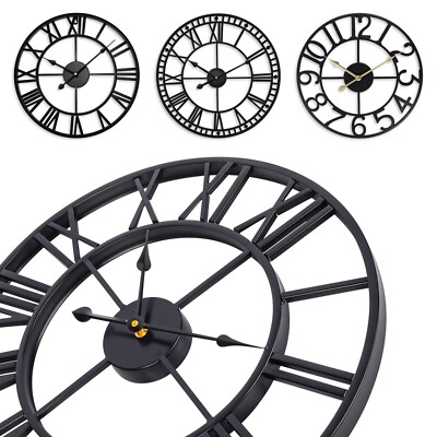 Extra Large Roman Clock Numerals Skeleton Open Face Round Wall Clock ...