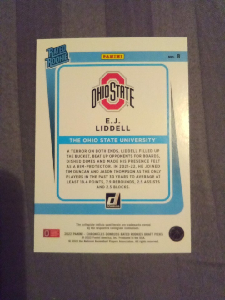 ej liddell Rated Rookie Card | eBay