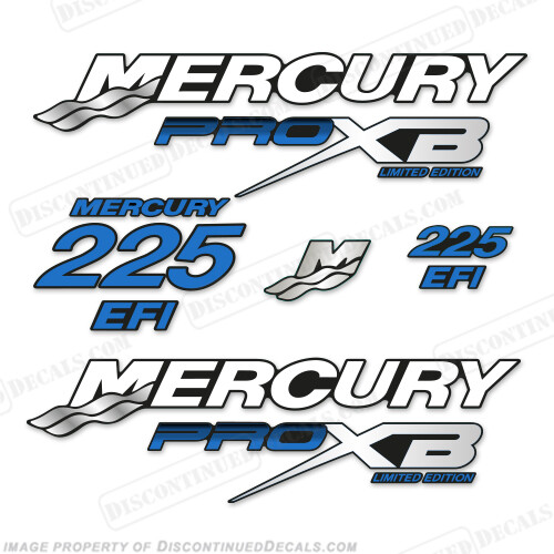 Fits Mercury 225hp Pro XB Limited Edition Outboard Engine Decal Kit ...