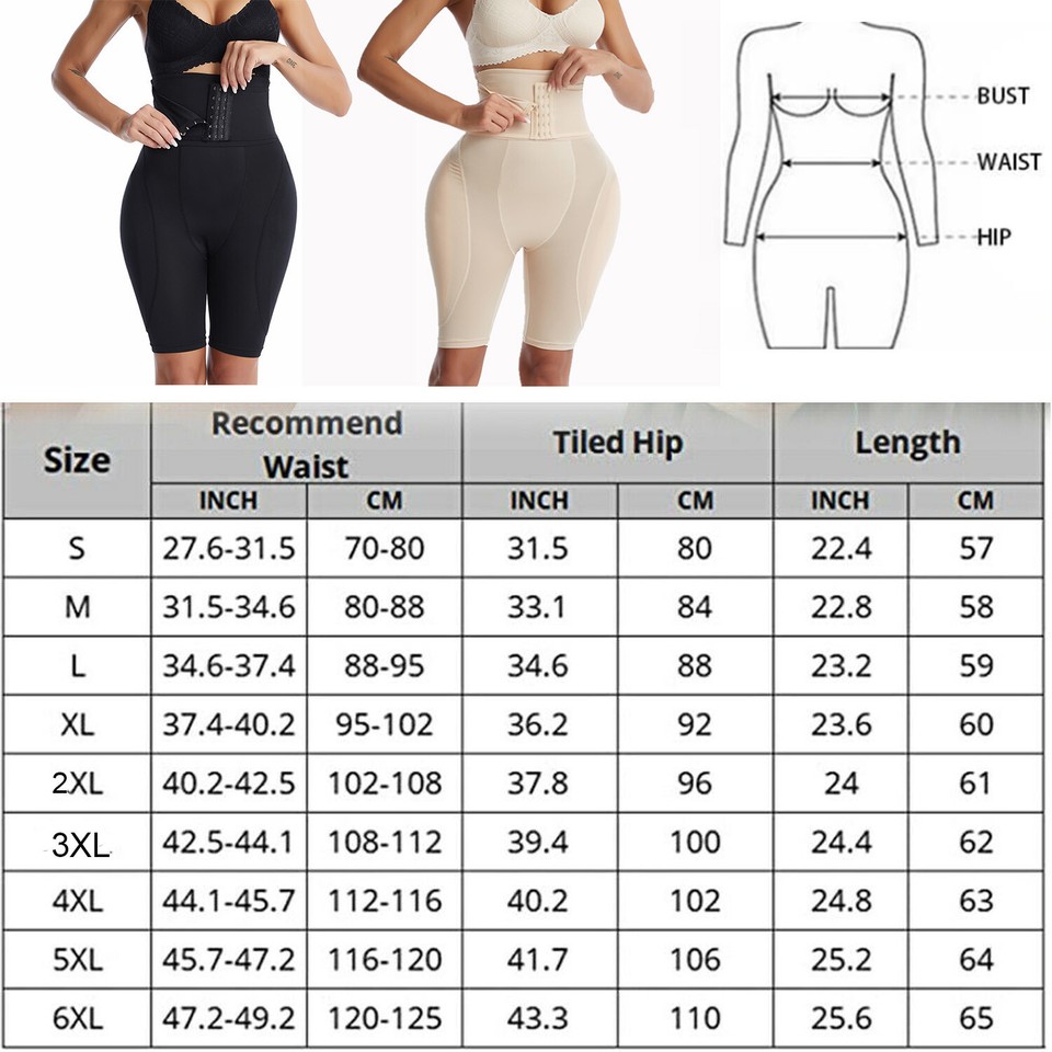 Hip Pads Padded Shapewear Hips Enhancer Women High Waist BBL Shorts ...