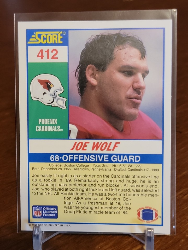 1990 Score Joe Wolf #412 | eBay