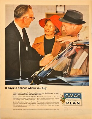 GMAC Plan Finance hardtop car salesman-1964 Vintage Print Ad | eBay