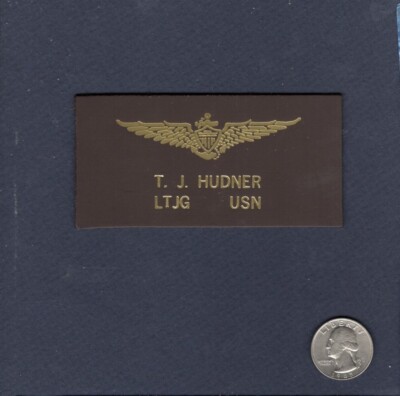 LTJG TOM HUDNER Name Tag Patch DEVOTION Movie Naval Aviator Korea F4U ...