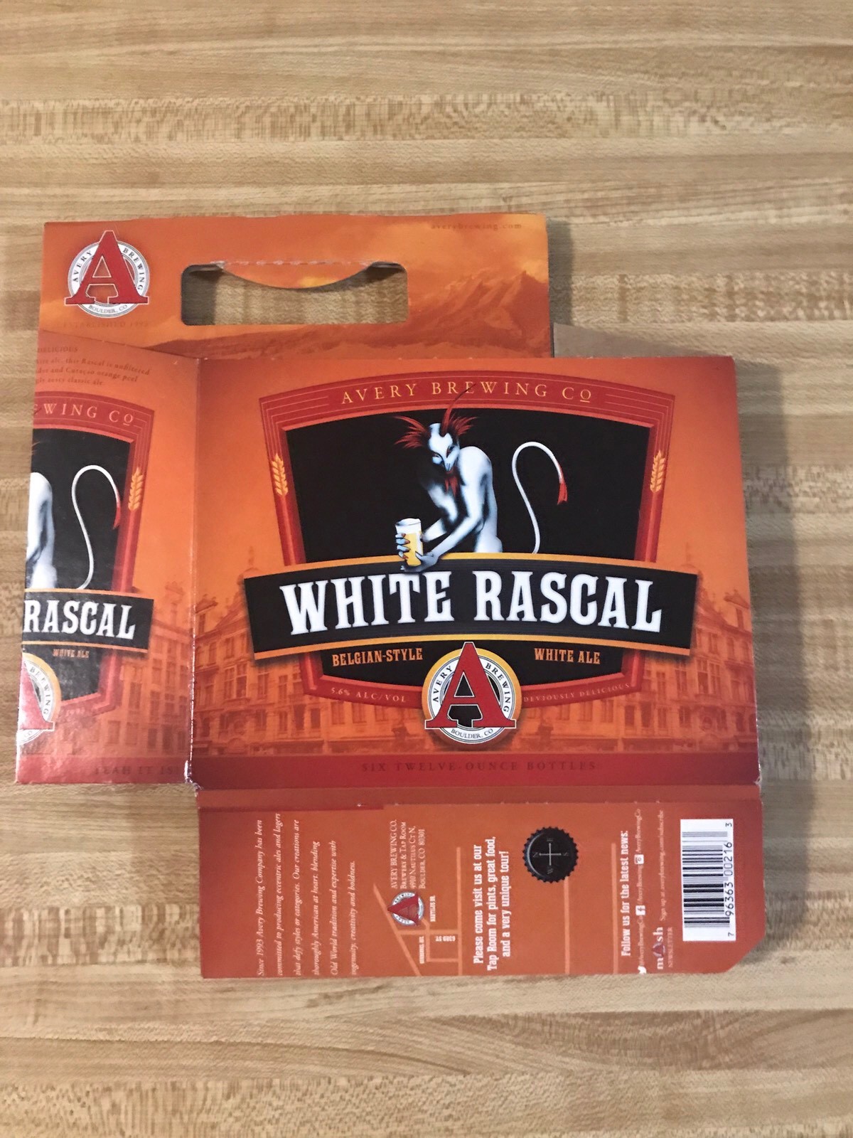 White Rascal Beer Carton Avery Brewing Boulder Colorado | eBay