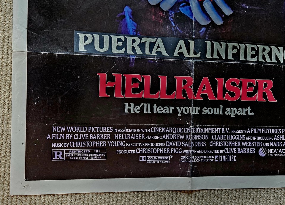 Hellraiser 1987 original US 27x41 MOVIE POSTER | eBay