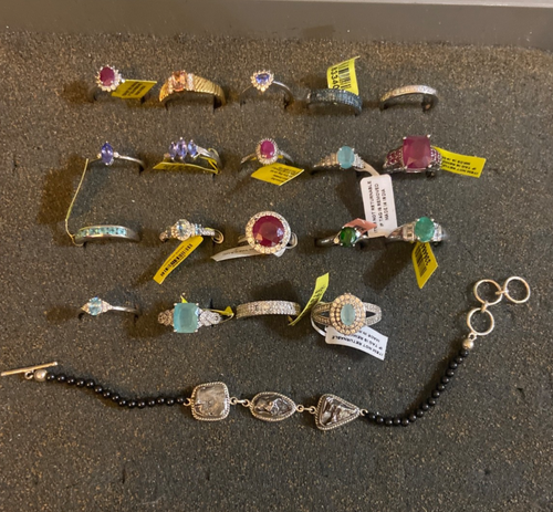 A4 Lot 20 Sterling Silver / 925 Rings & Bracelet D'Joy djoy, & STS ...