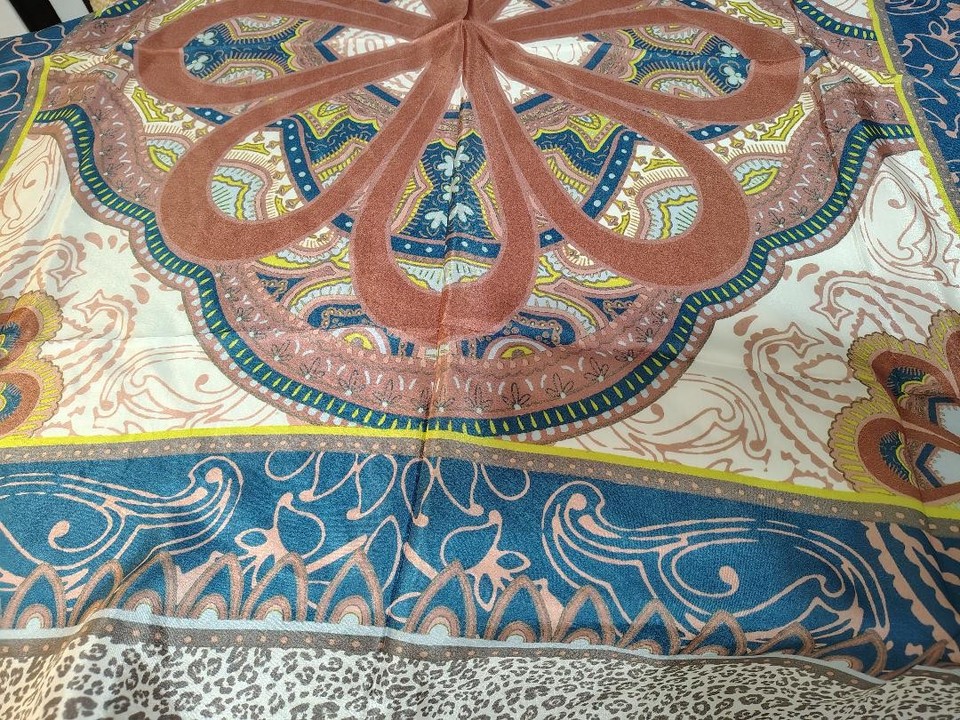 NORDSTROM Henna & Hijabs 100% Silk Signature Paisley Earthtone Square ...